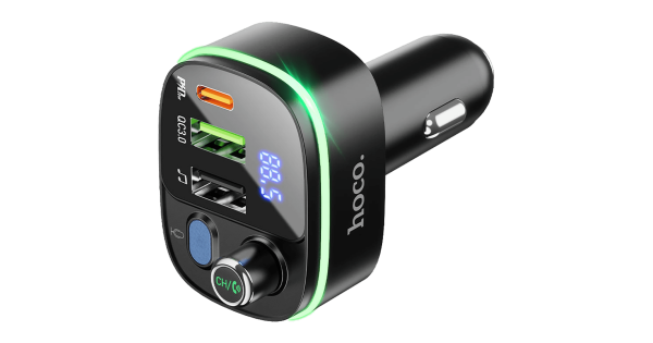 FM Transmitter, E62, hoco, Bluetooth,12/24 V,2xUSB, 1xUSB-C,PD20W